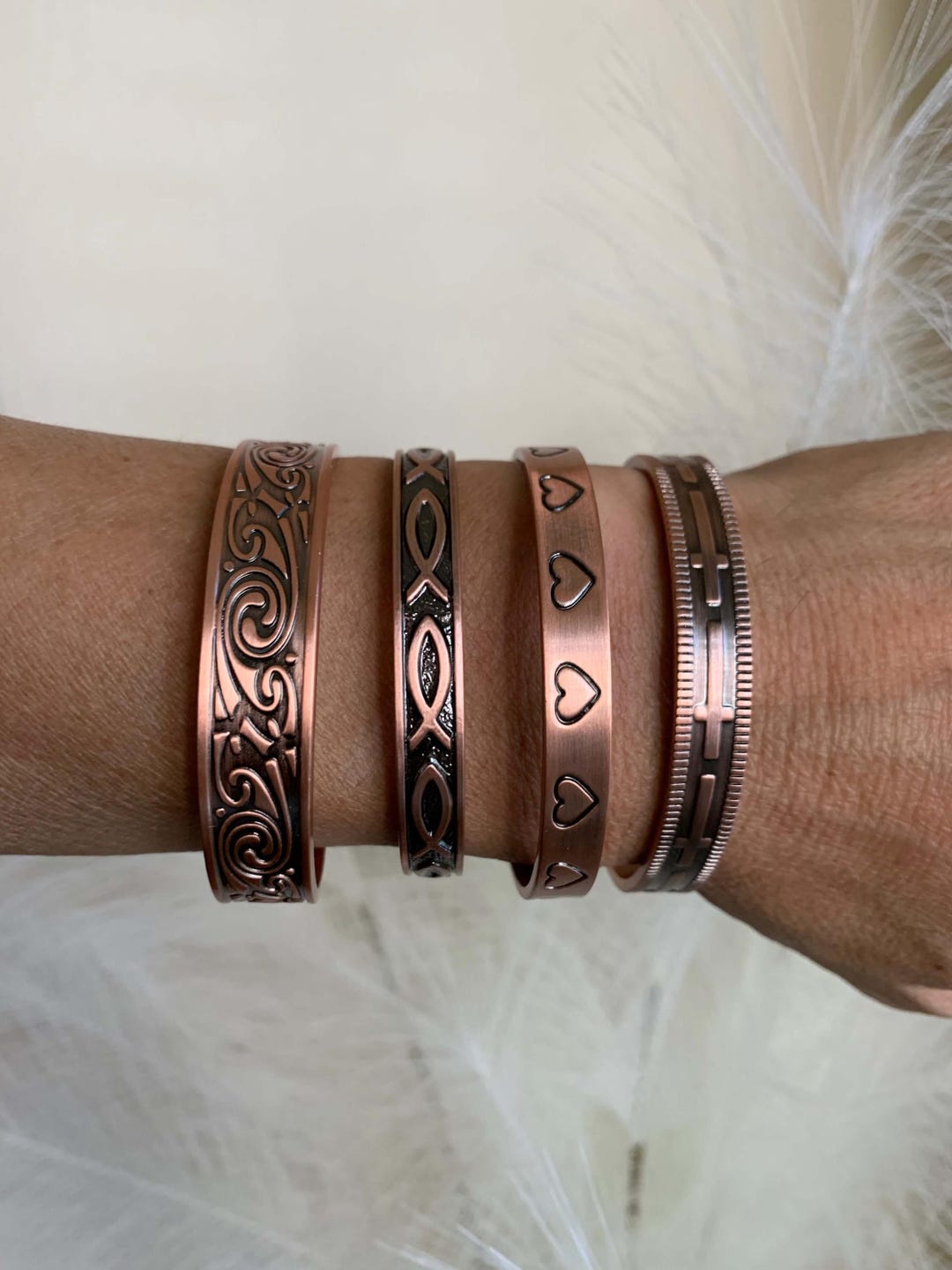 Pure Copper Magnetic Bracelet Bangle 6 Max Magnets Restore Balance ...