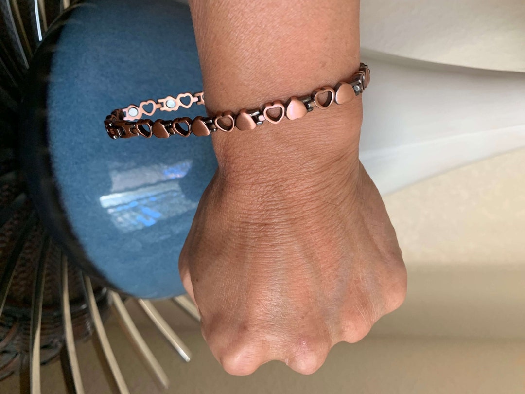 Heart Pure Copper Magnetic Bracelet Anklet Women Renew Balance Energy ...