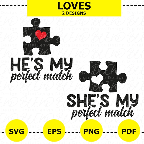 Hes My Perfect Match Svg - Etsy