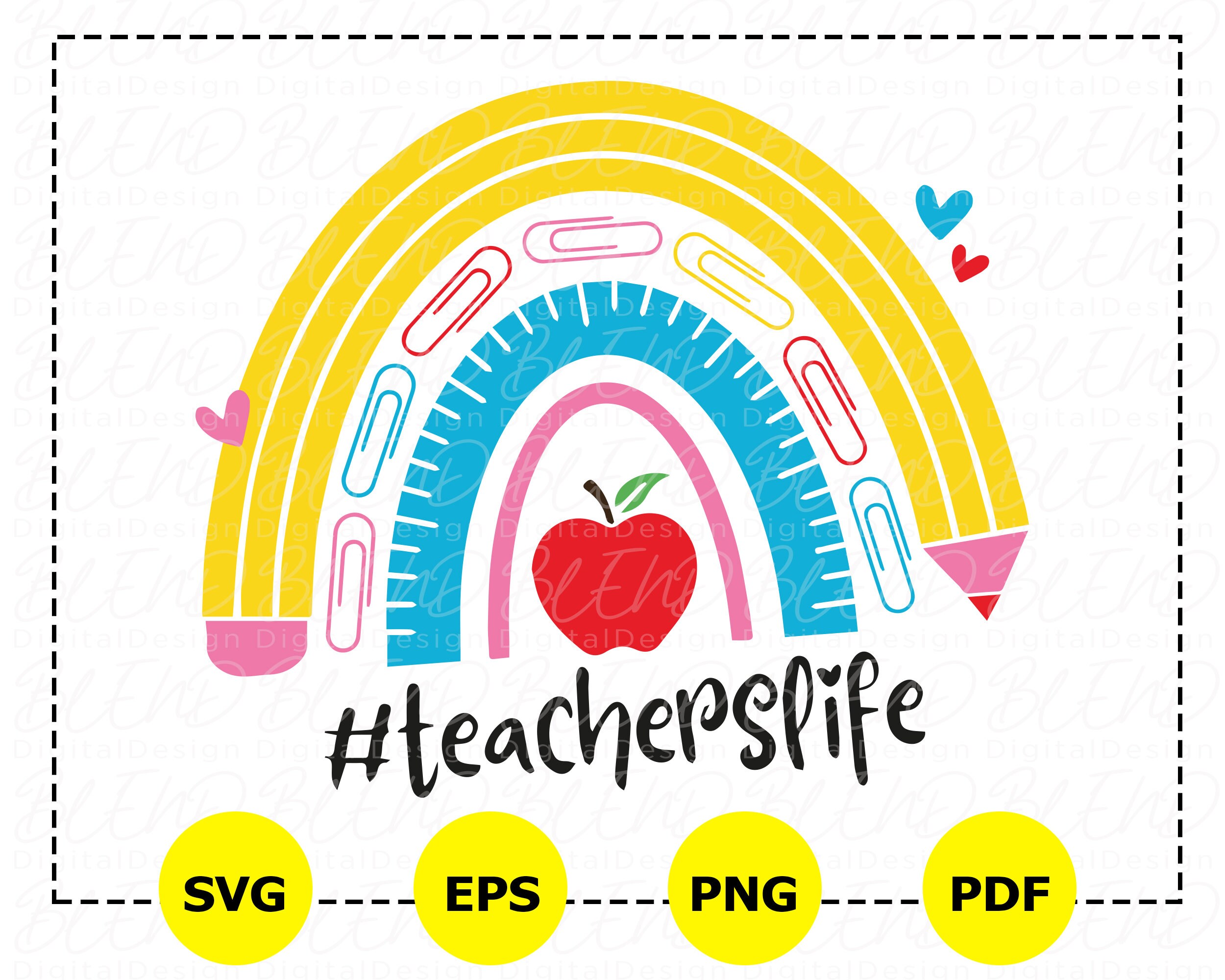 Teacher Life Svg Rainbow Teacher Svg Boho Rainbow Svg - Etsy