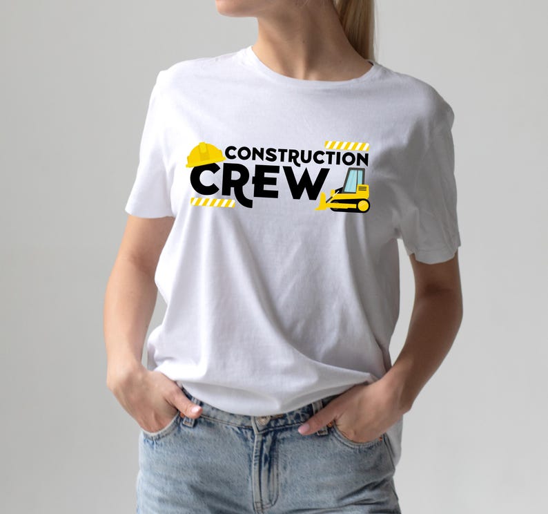 Construction Birthday SVG, Crew Matching Friends, Excavator (digital ...