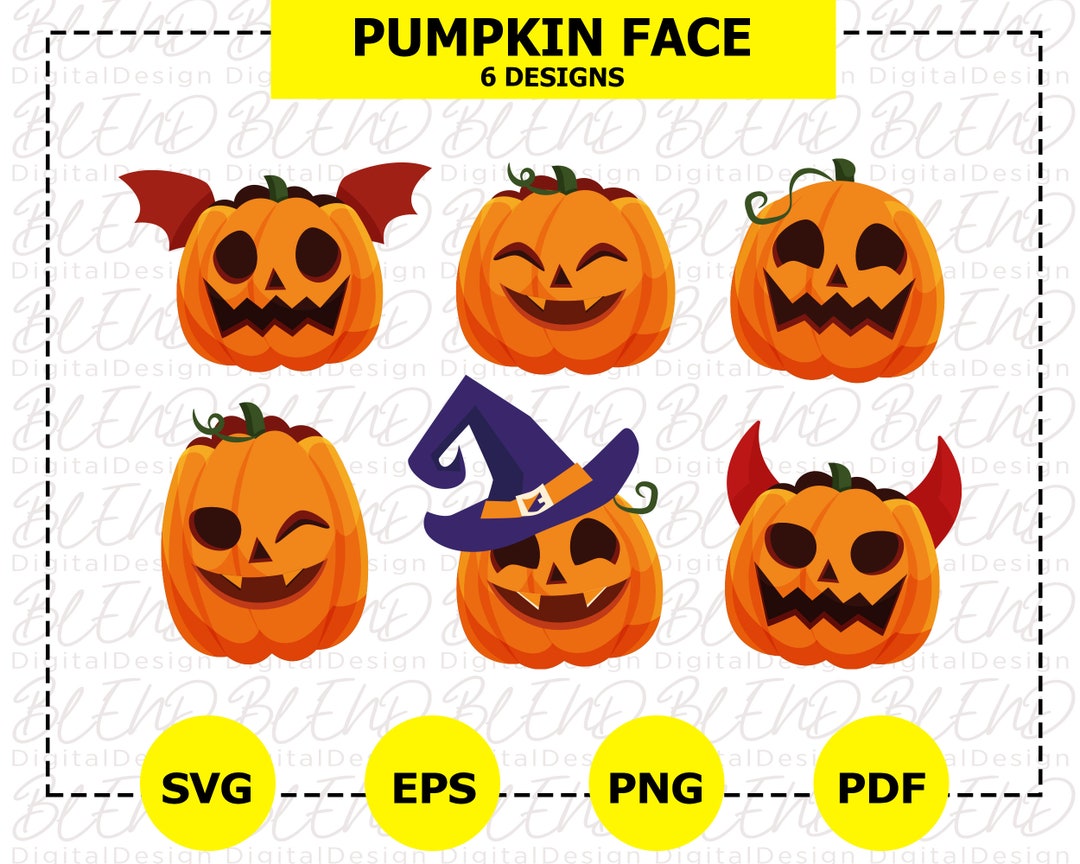 Pumpkin Face Svg, Halloween Pumpkin Svg, Fall Svg Bundle, Pumpkin Patch ...