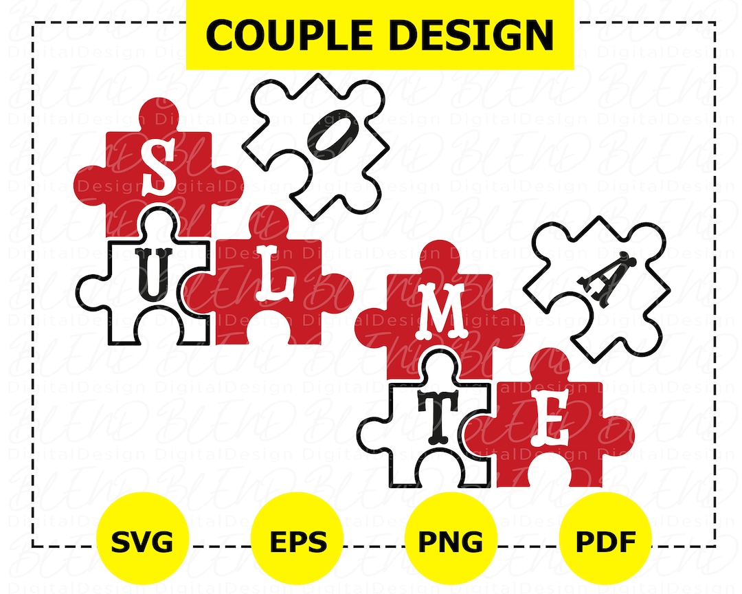 Soul Mate Svg Png, Soulmate Svg, Matching Couples Svg, Valentine's Day ...