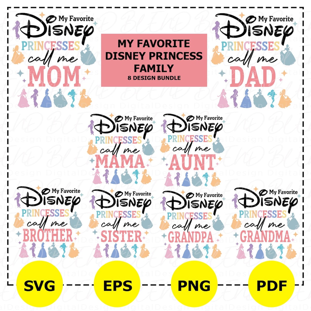 My Favorite Disney Princess Calls Me Bundle, Disney Princesses Svg ...