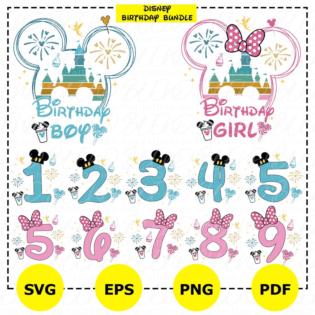 Disney Family Birthday SVG, Disney Birthday Girl Shirt Svg, Disney ...