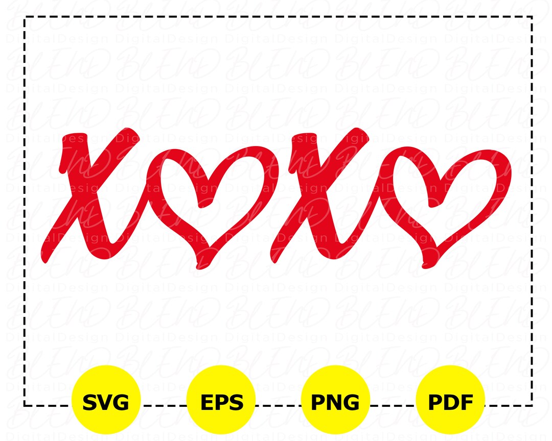 XOXO Heart SVG, Valentine's Day Clipart (digital Download) - Etsy