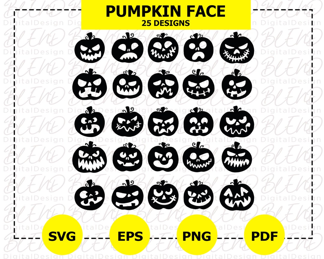 Pumpkin Face Svg Horror Pumpkin Faces Halloween Pumpkins - Etsy