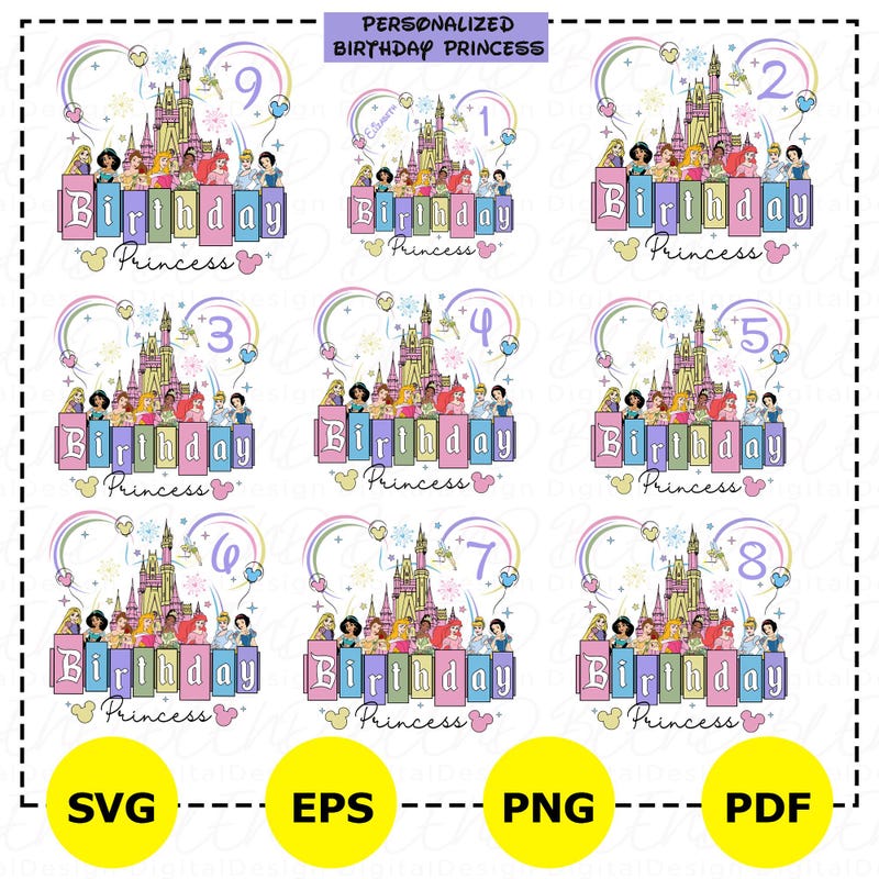 Princess Card 4 Years Old - Etsy