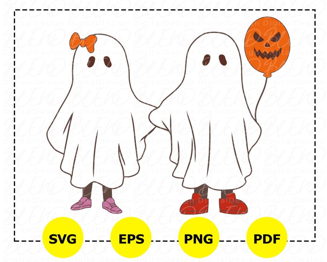 Cute Ghost Couple Svg, Ghost Couple Png, Halloween Ghost Svg, Halloween ...