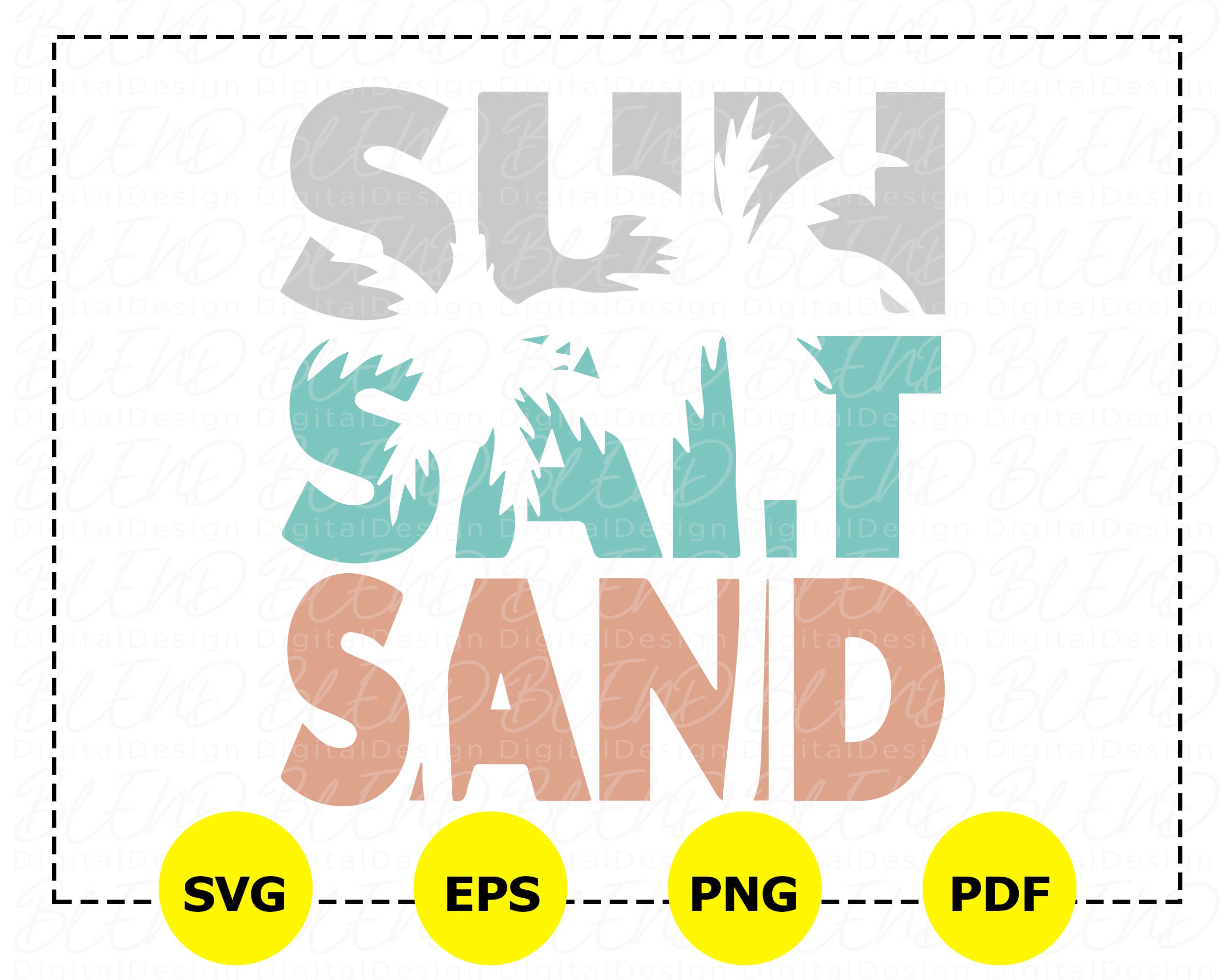 Sun Salt Sand Svg, Summer Svg, Beach Svg, Vacation Svg, Summer Vibes ...