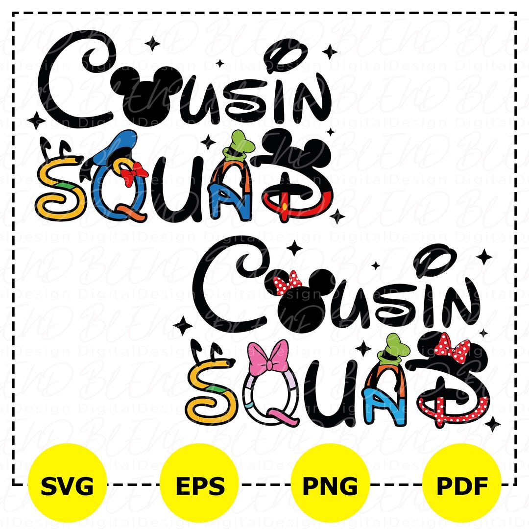 Disney Cousin Crew Svg, Disney Cousins Matching Svg, Family Squad Svg ...