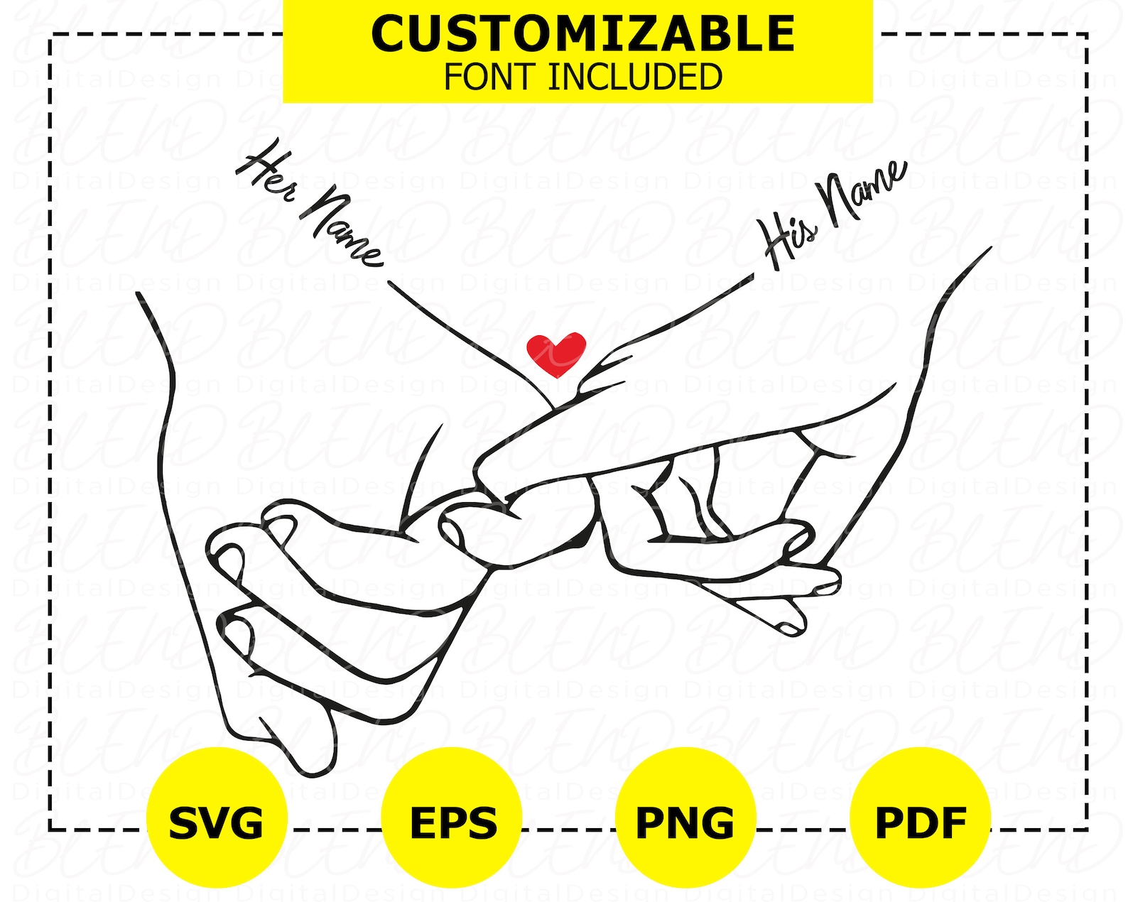 Holding Hands Svg Love Svg Pinky Hold Svg Customize With - Etsy