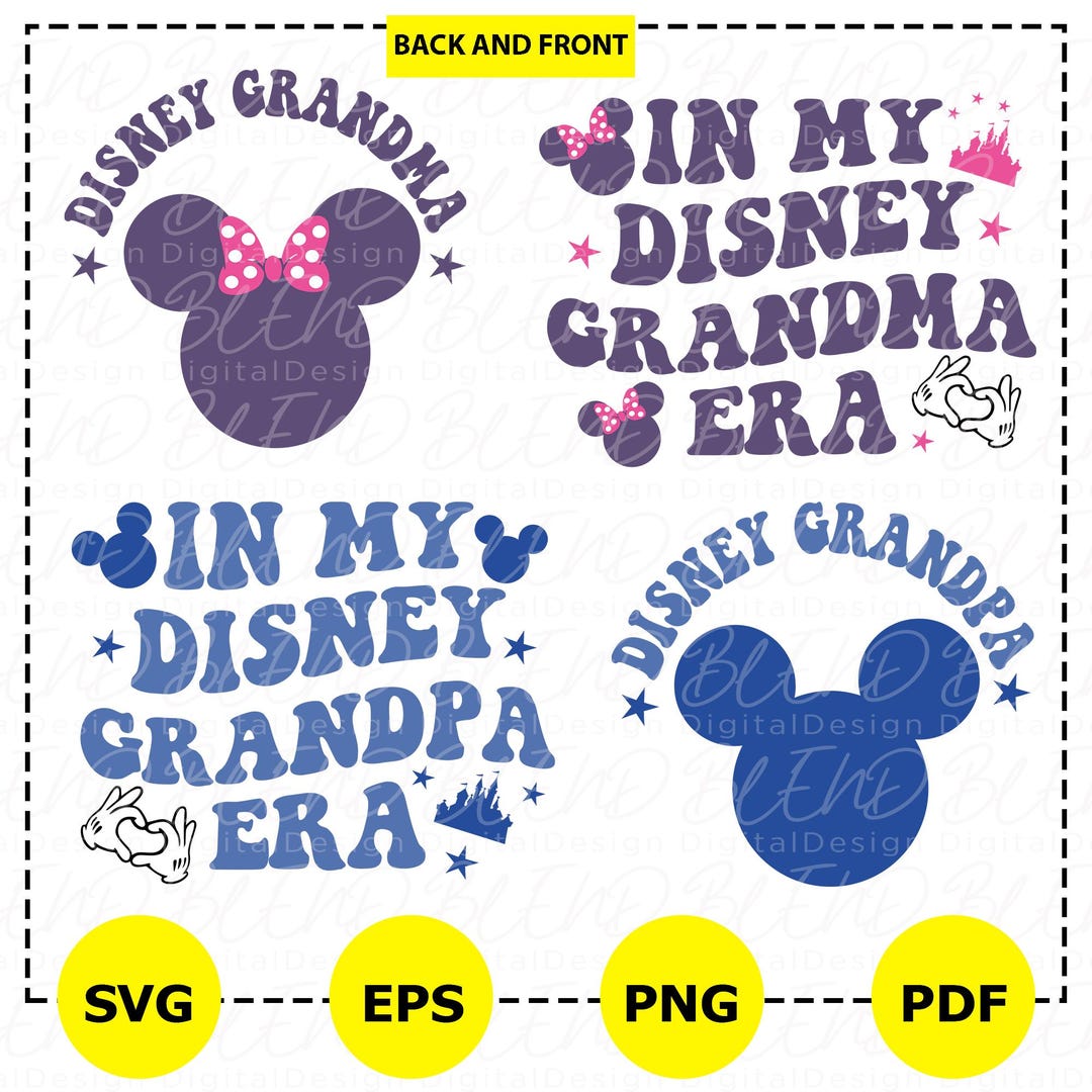 Disney Grandma Grandpa Era SVG PNG, Disneyland Trip (digital Download ...