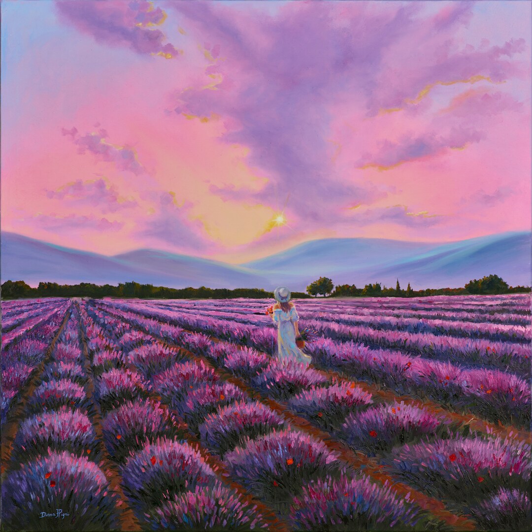 France Painting Lavender Field Canvas Print From Original Art of ...
