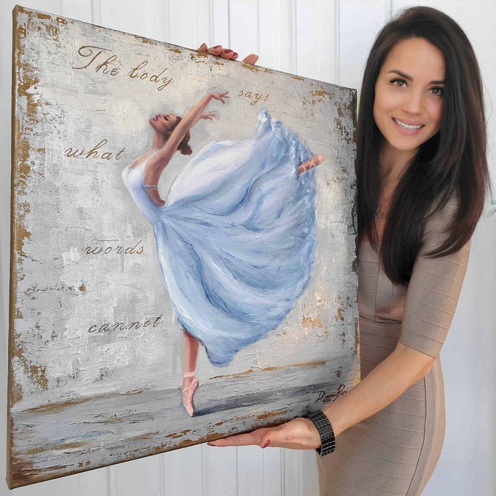 Ballerina Painting Dancer Canvas Print Ballet Dancer Figurative Art ...