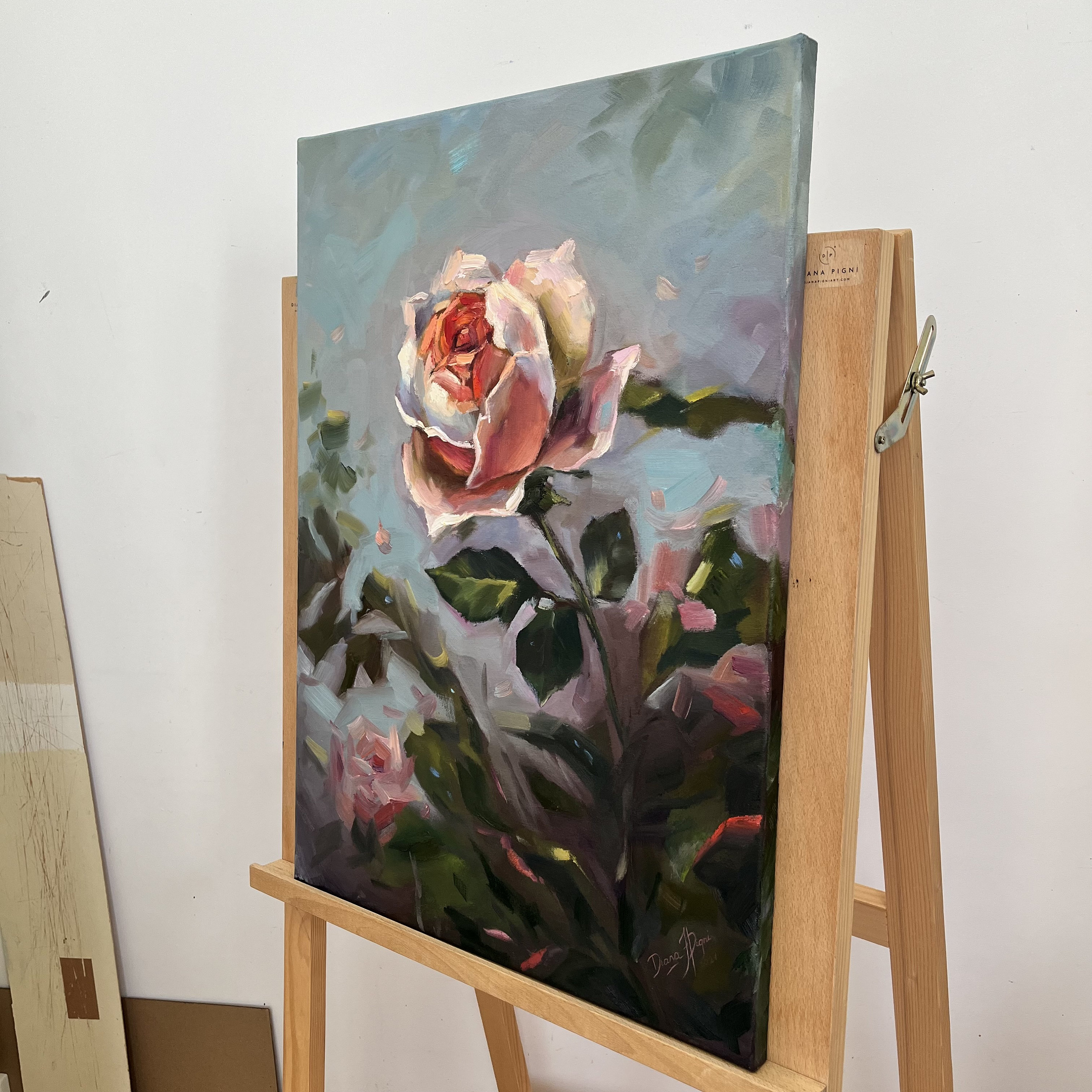 Pink Rose Painting Floral Canvas Print From My Original Oil Painting ...