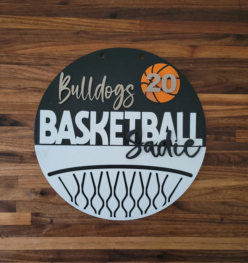 Personalized Basketball Door Hanger! Customize With Your Team Colors ...