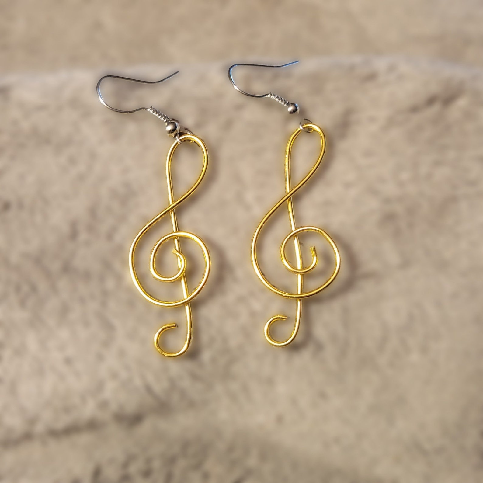 Treble Clef Handmade Wire Earrings - Etsy