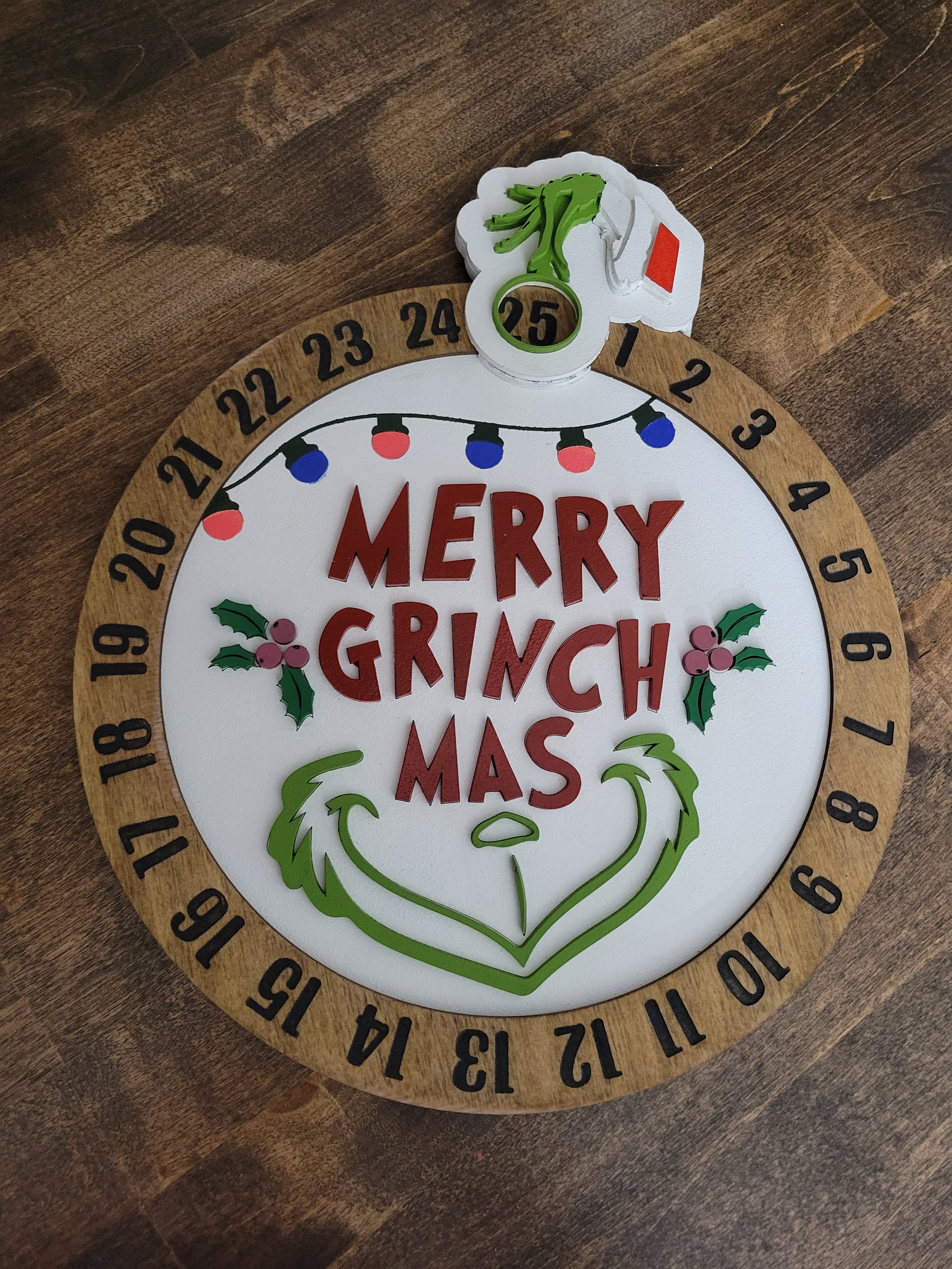 Merry Grinchmas Countdown to Christmas Calendar, Grinch Sign, Handmade ...