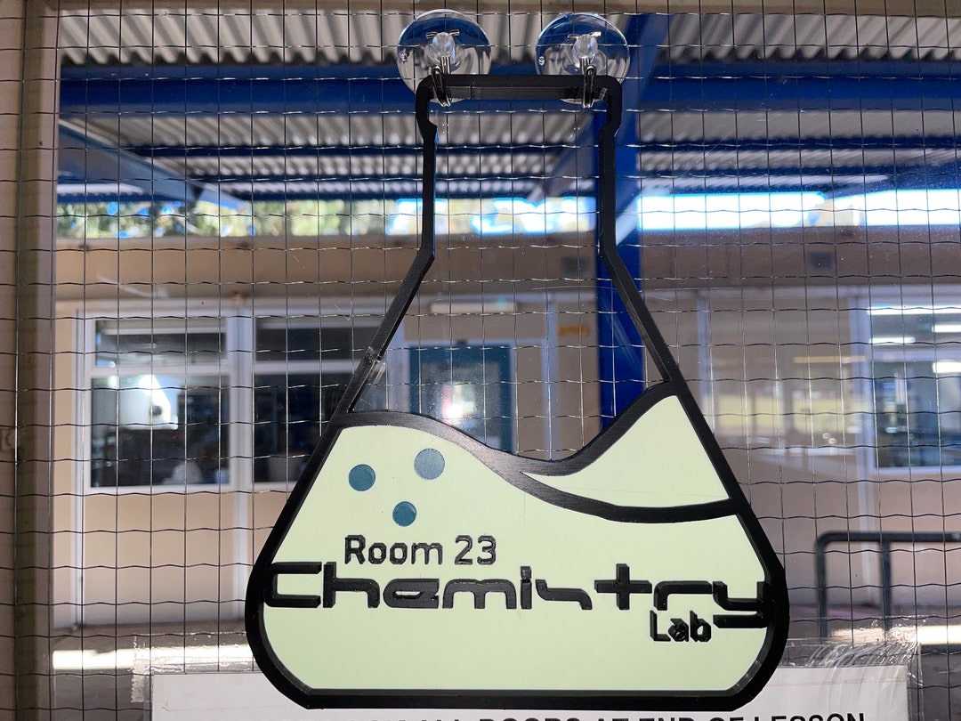 Customisabl Conical Flask Classroom Door Sign, Teacher Gift 3D ...