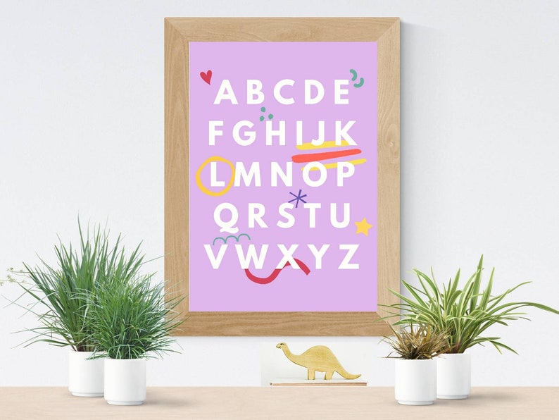Colorful Mixed Alphabet Poster for Children's Room to - Etsy