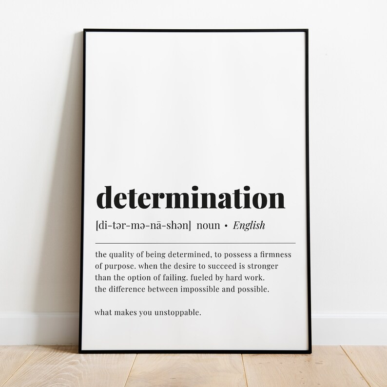 Determination Poster Printable Determination Print Digital Home Office ...