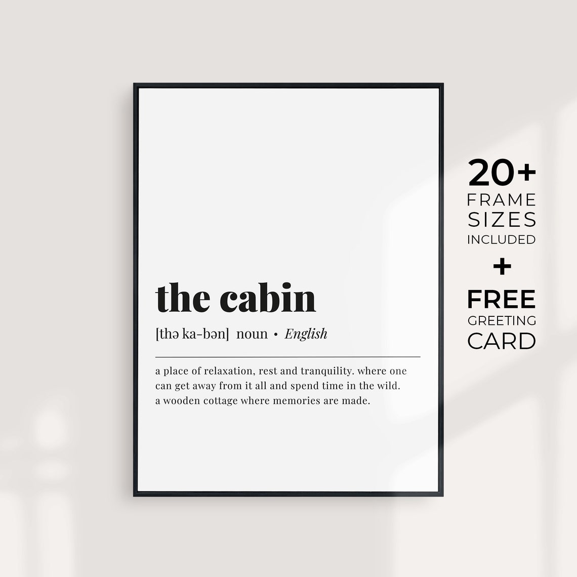 Cabin Definition Print Cabin Decor Printable Cabin Wall Art - Etsy