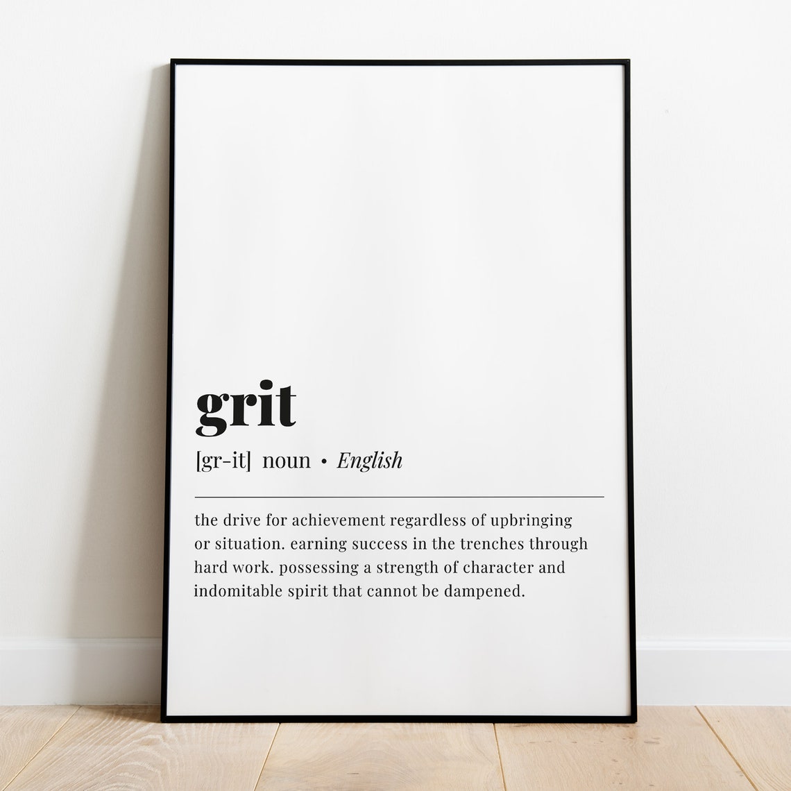 Grit Definition Print Home Office Decor Printable Grit Poster - Etsy