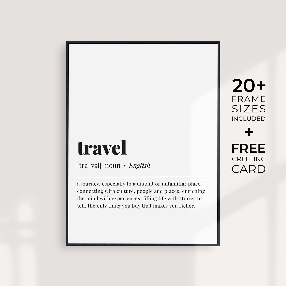Travel Definition Printable Wall Art Travel Poster Minimalist Home ...