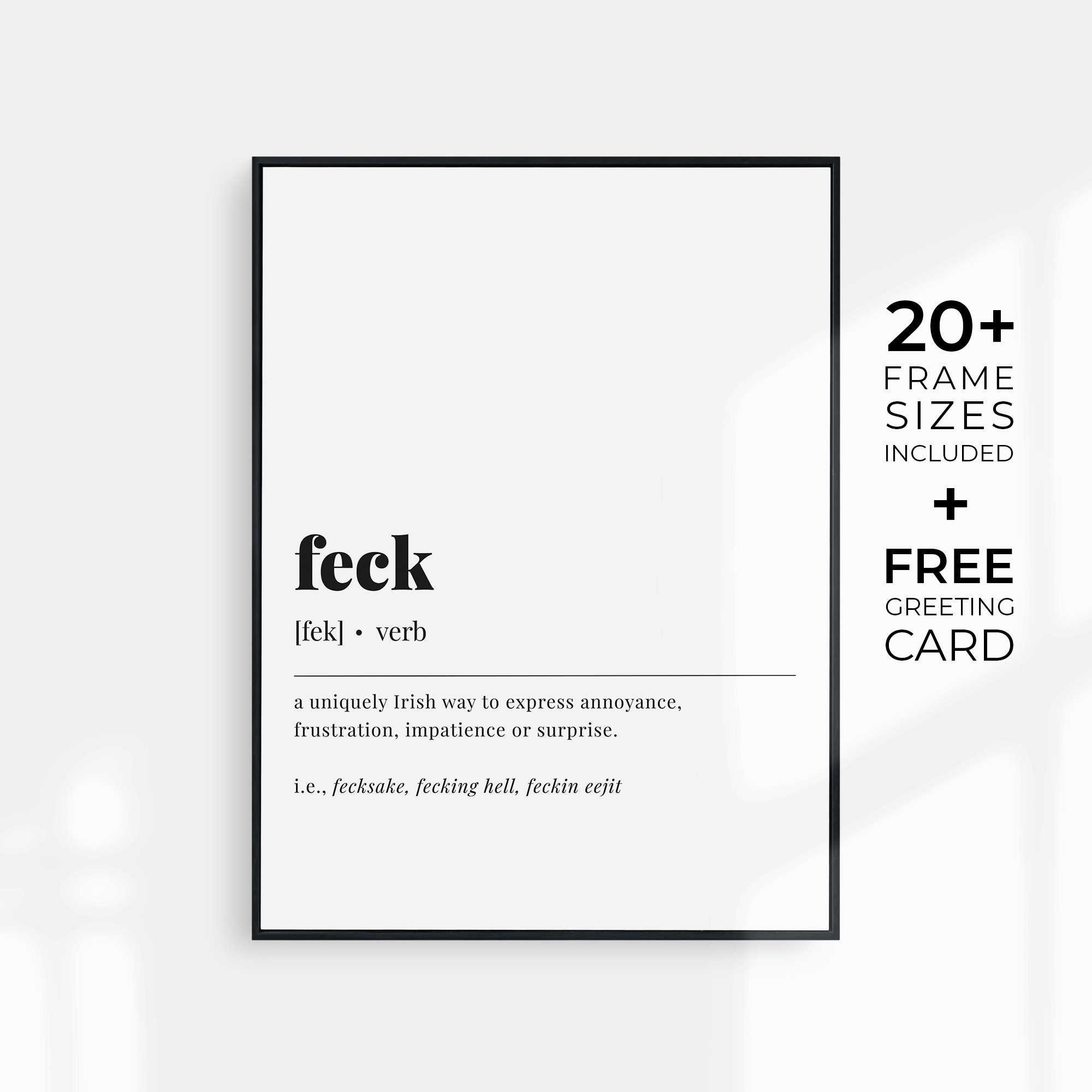 Feck Printable Feck Definition Print Funny Irish Slang Instant Download ...