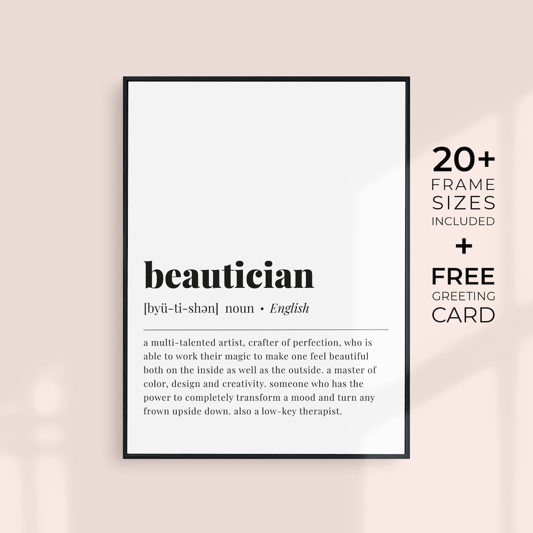 Beautician Definition Print Beautician Gift for Beautician Beauty ...