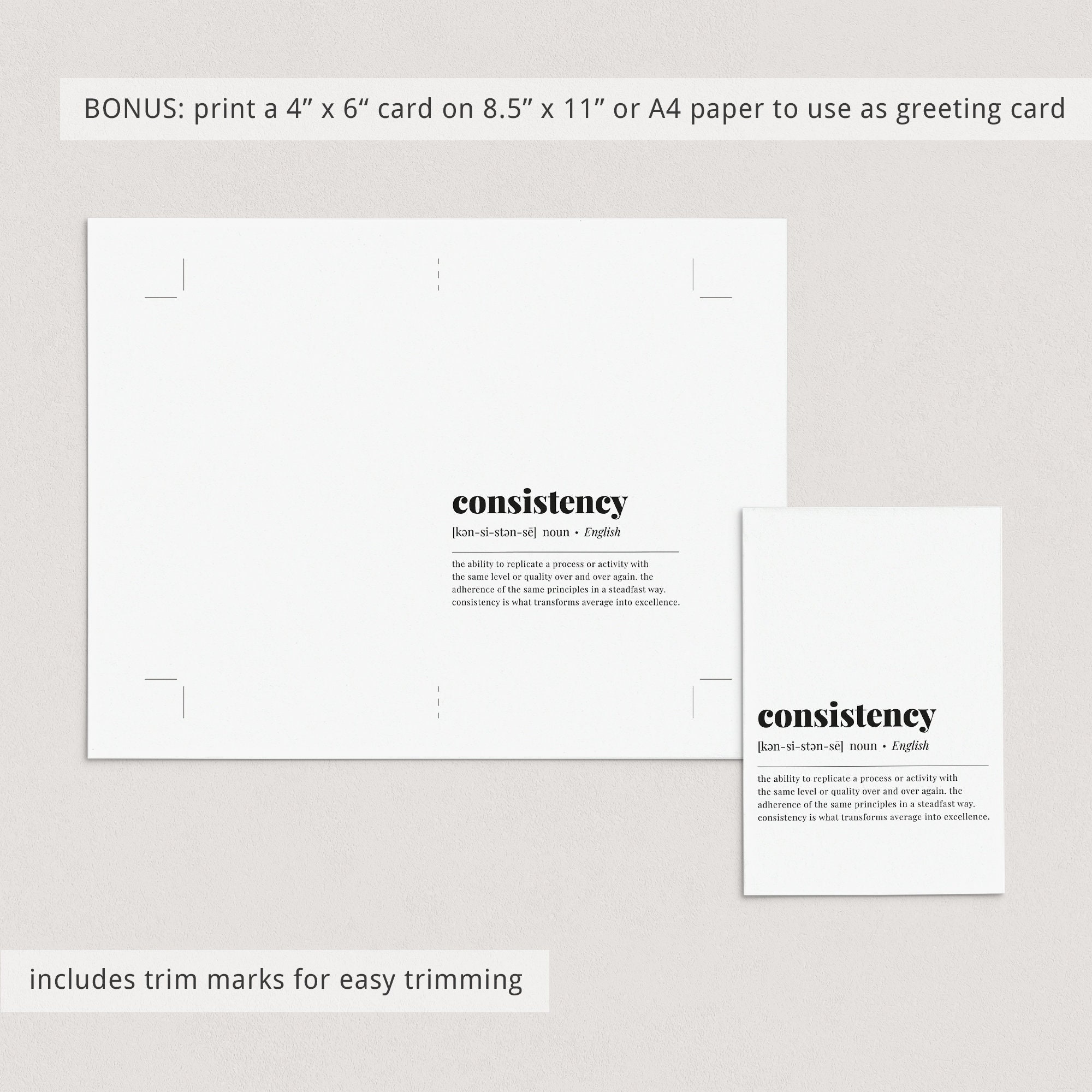 Consistency Definition Printable Consistency Quotes Motivational Wall ...
