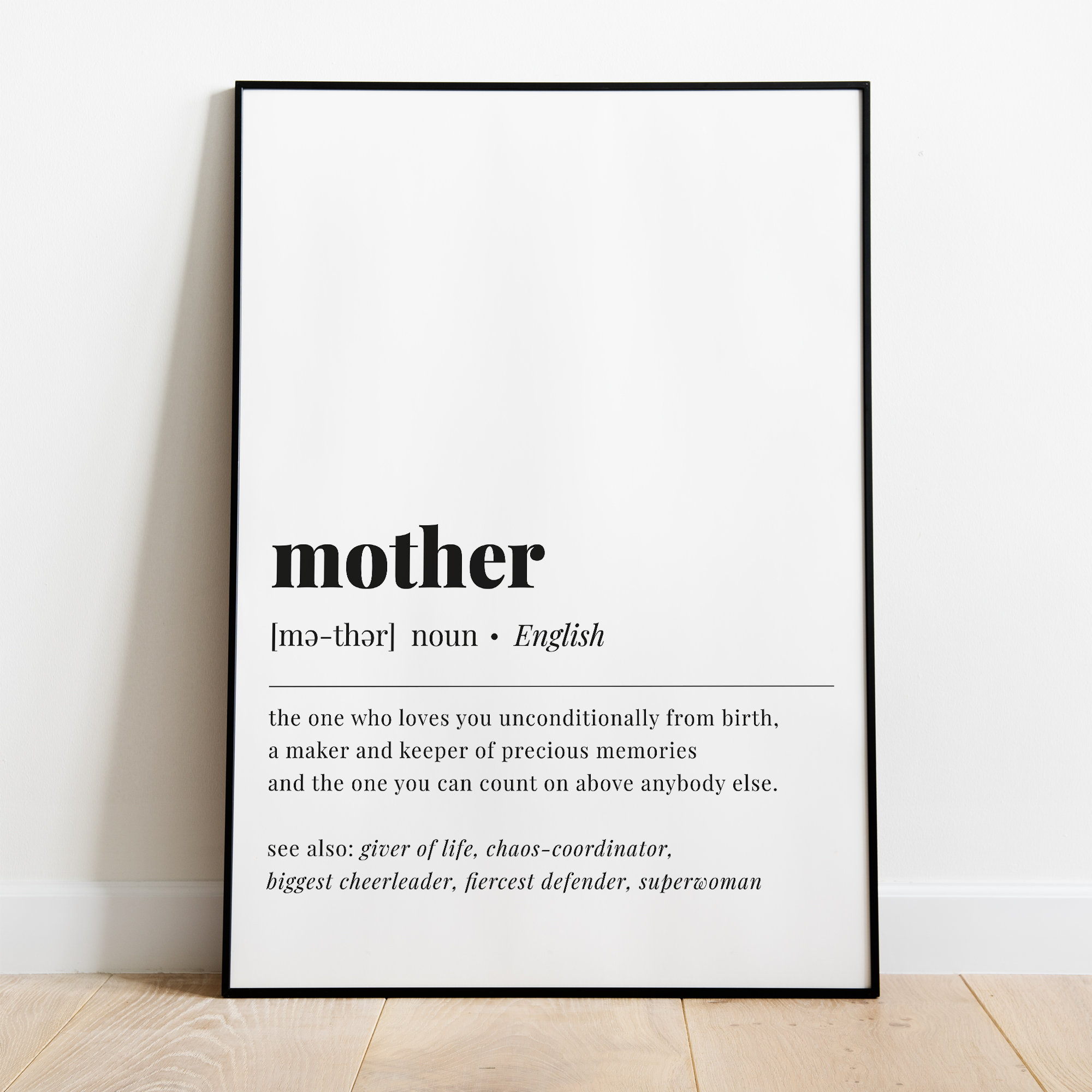 Mother Definition Print Mothers Day Gift Mother Meaning - Etsy