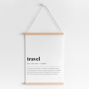 Travel Definition Printable Wall Art Travel Poster Minimalist Home ...