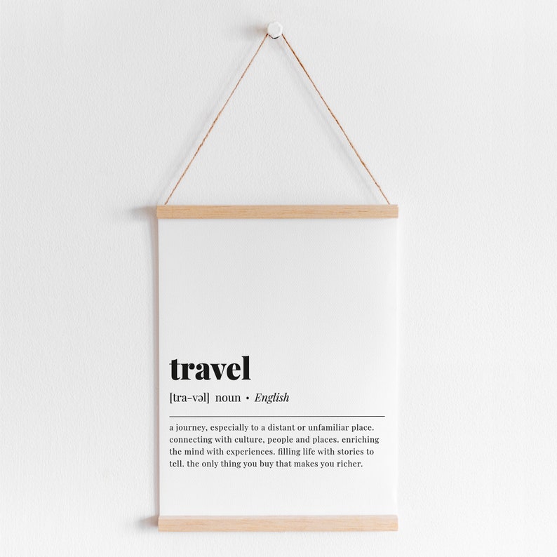Travel Definition Printable Wall Art Travel Poster Minimalist Home ...