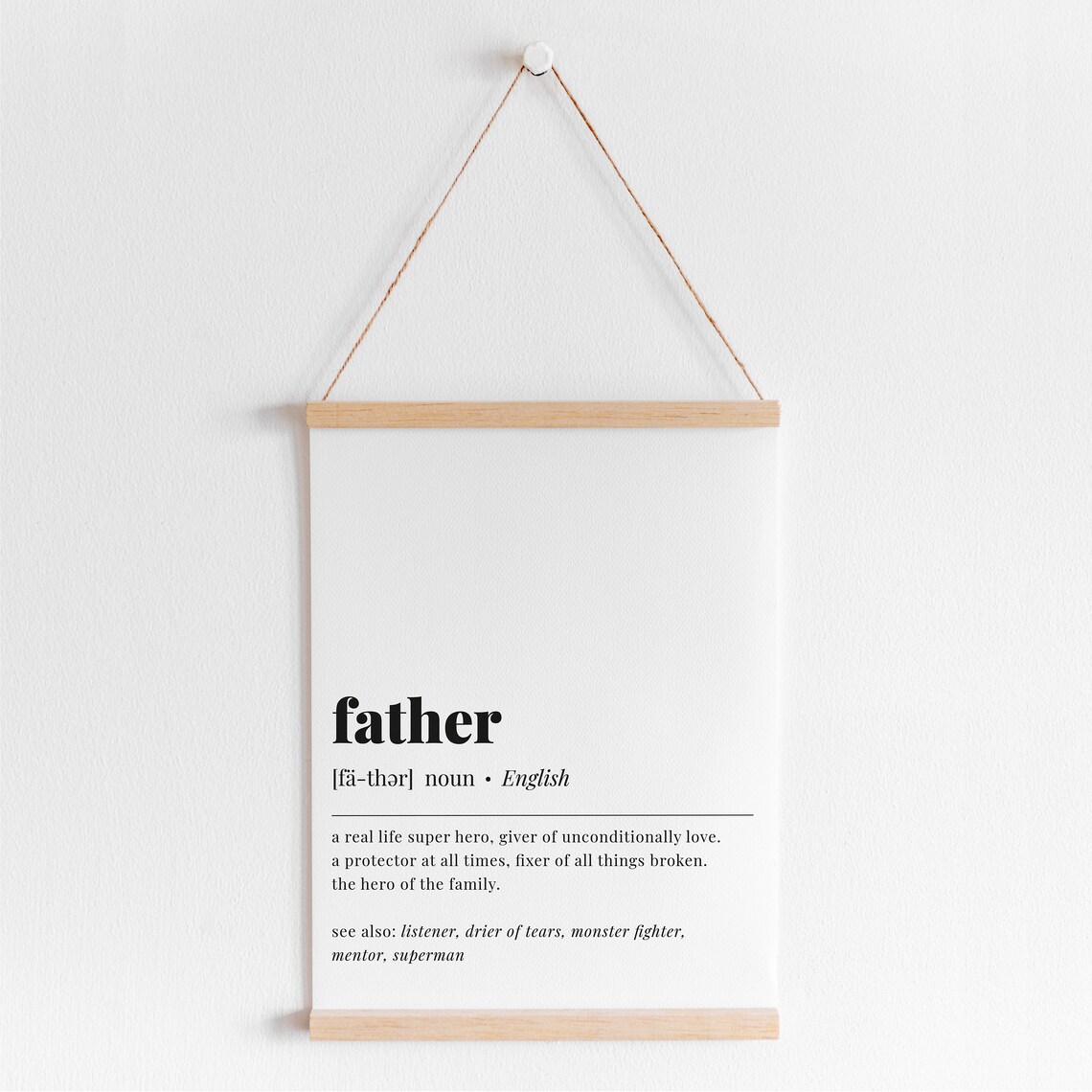 Father Definition Print Gift for Dad Fathers Day Gift Father Meaning ...