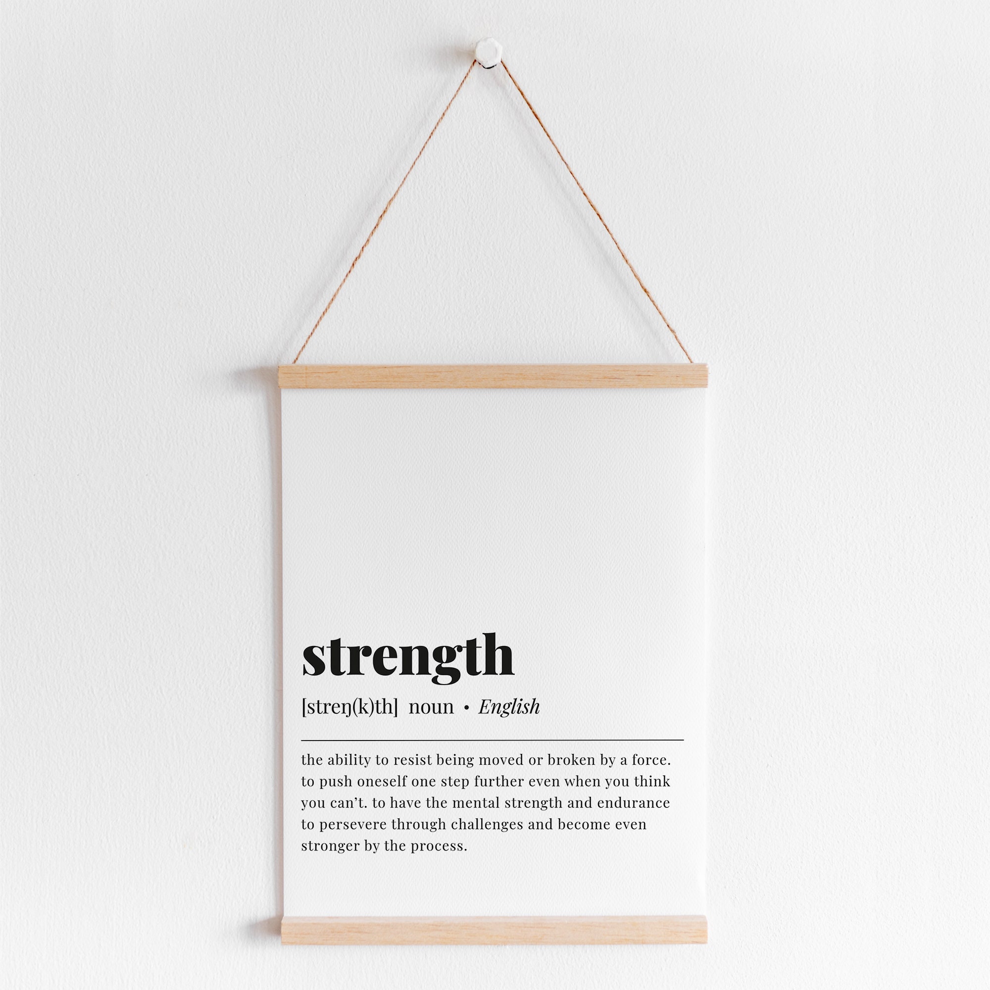 Strength Definition Print Motivational Wall Art Strength Gift - Etsy