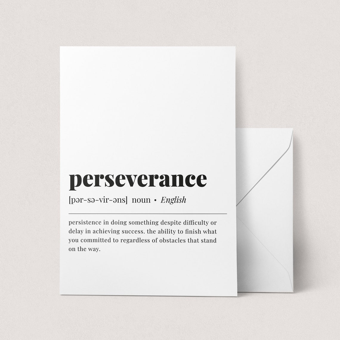 Perseverance Definition Motivational Words Entrepreneur Gift - Etsy