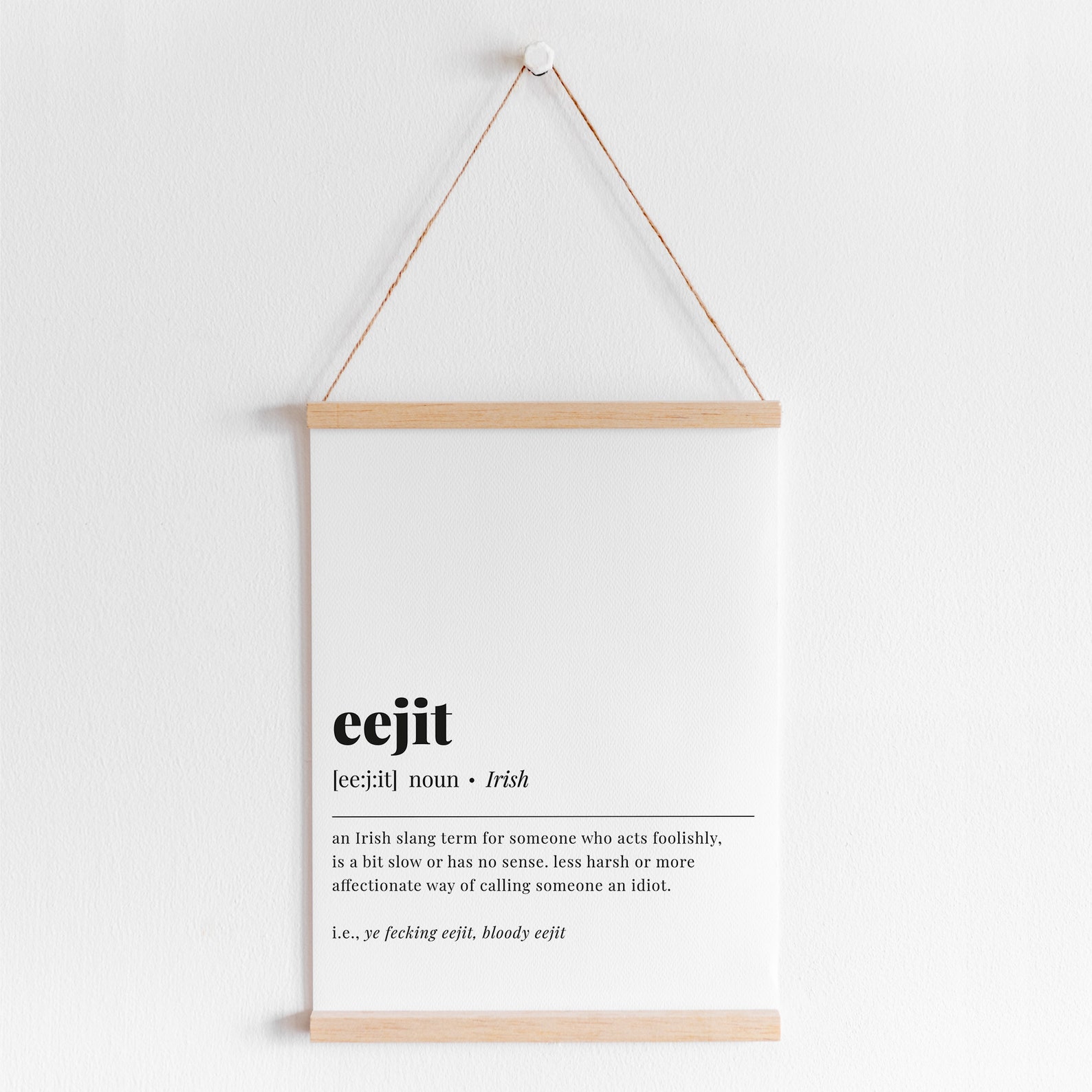Eejit Definition Print Irish Slang Eejit Poster Instant Download Irish ...