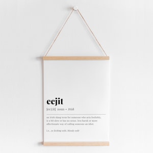 Eejit Definition Print Irish Slang Eejit Poster Instant Download Irish ...
