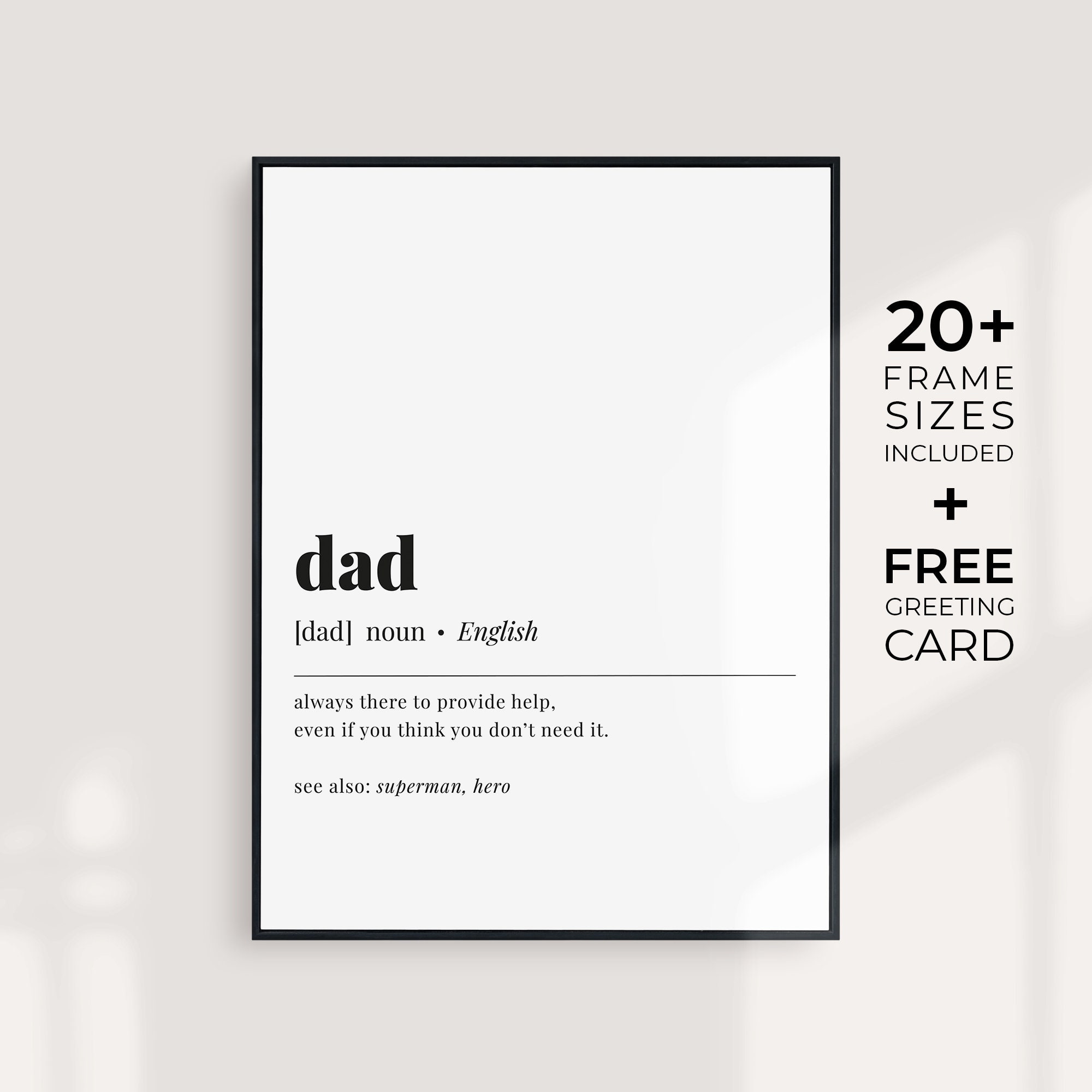 Dad Definition Print Funny Father's Day Gift for Dad Poster Digital ...