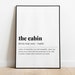 Cabin Definition Print Cabin Decor Printable Cabin Wall Art Digital ...