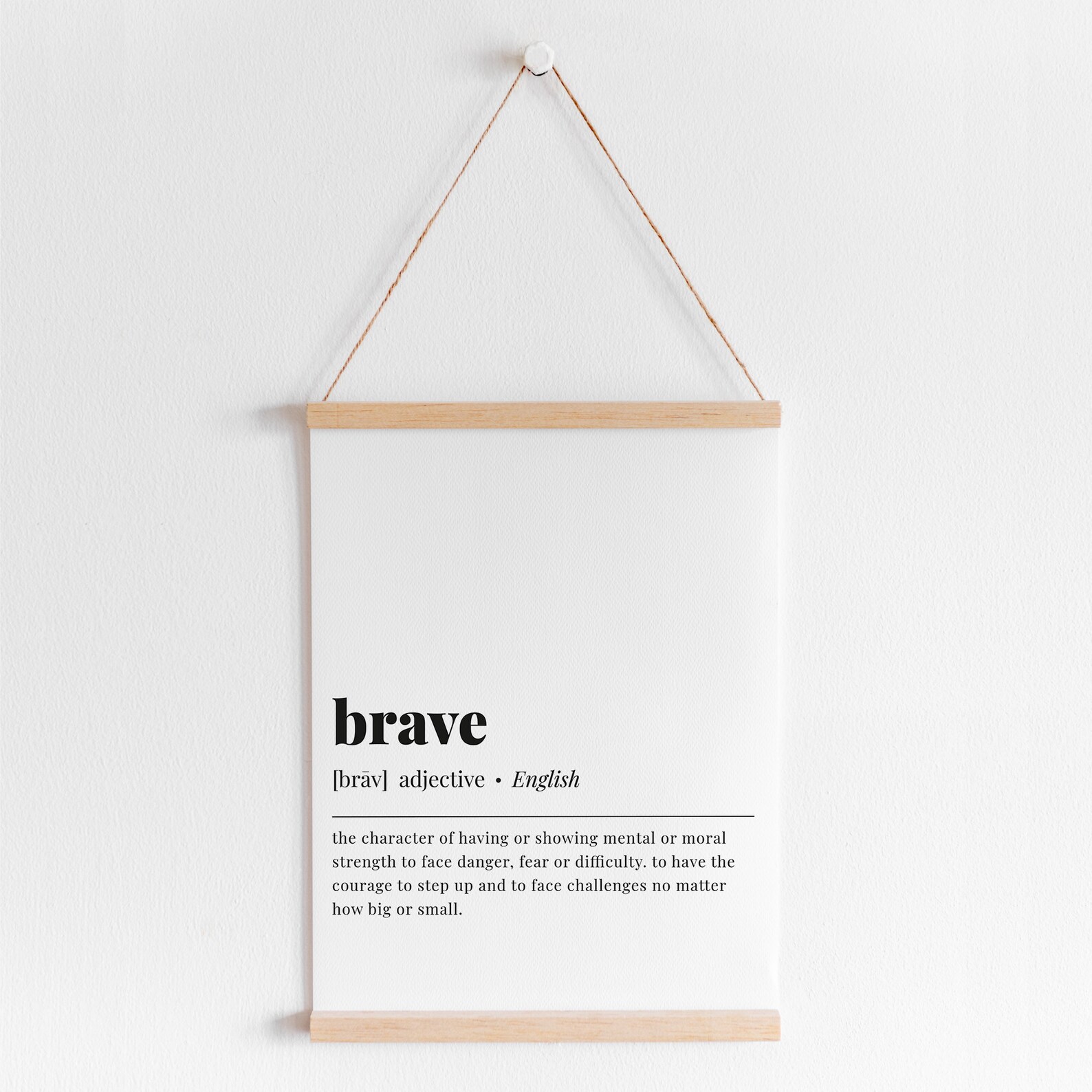 Brave Definition Printable Wall Art Brave Meaning Bravery Poster ...