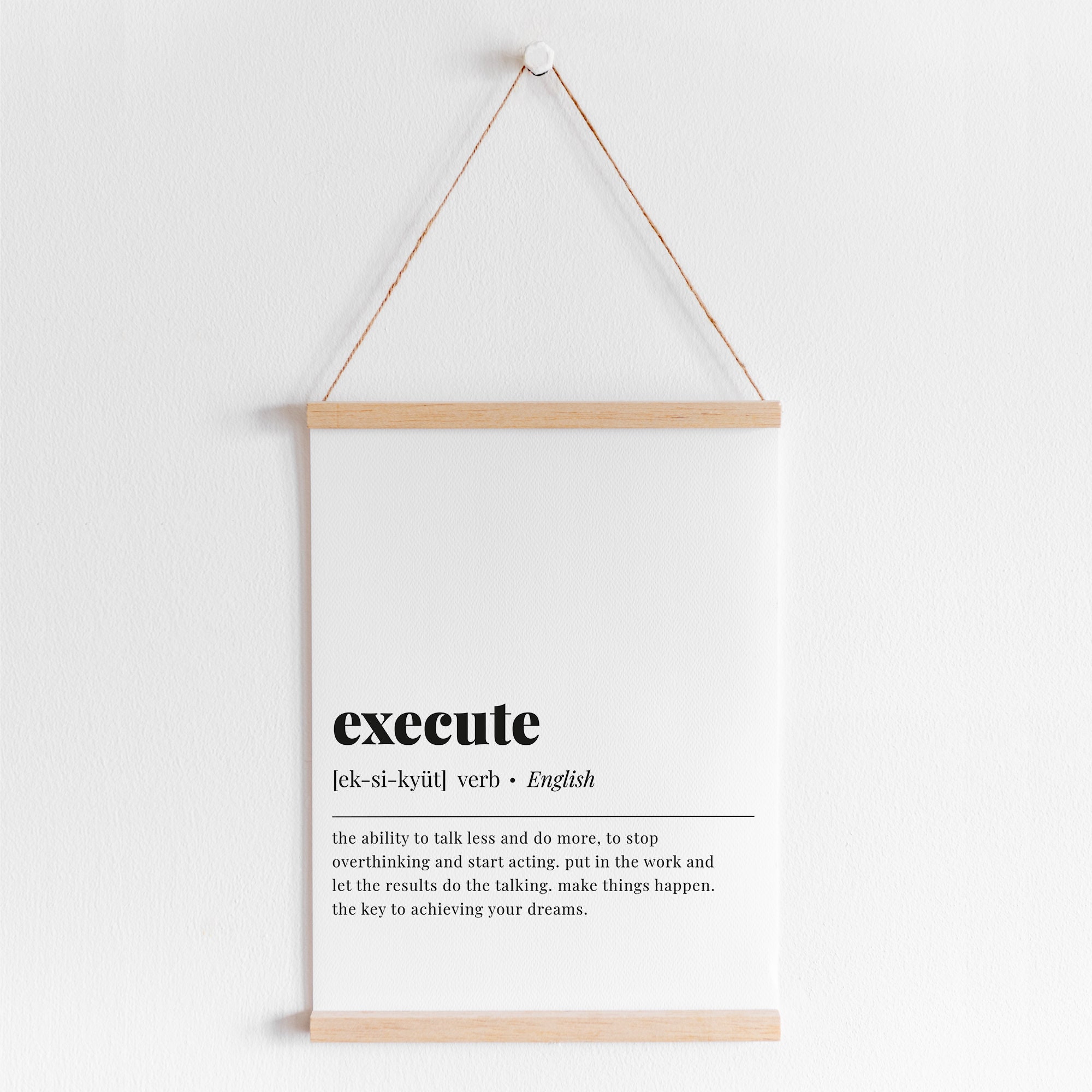 Execute Definition Printable Office Wall Art Motivational Prints ...