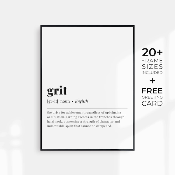 Grit Definition Printable - Etsy