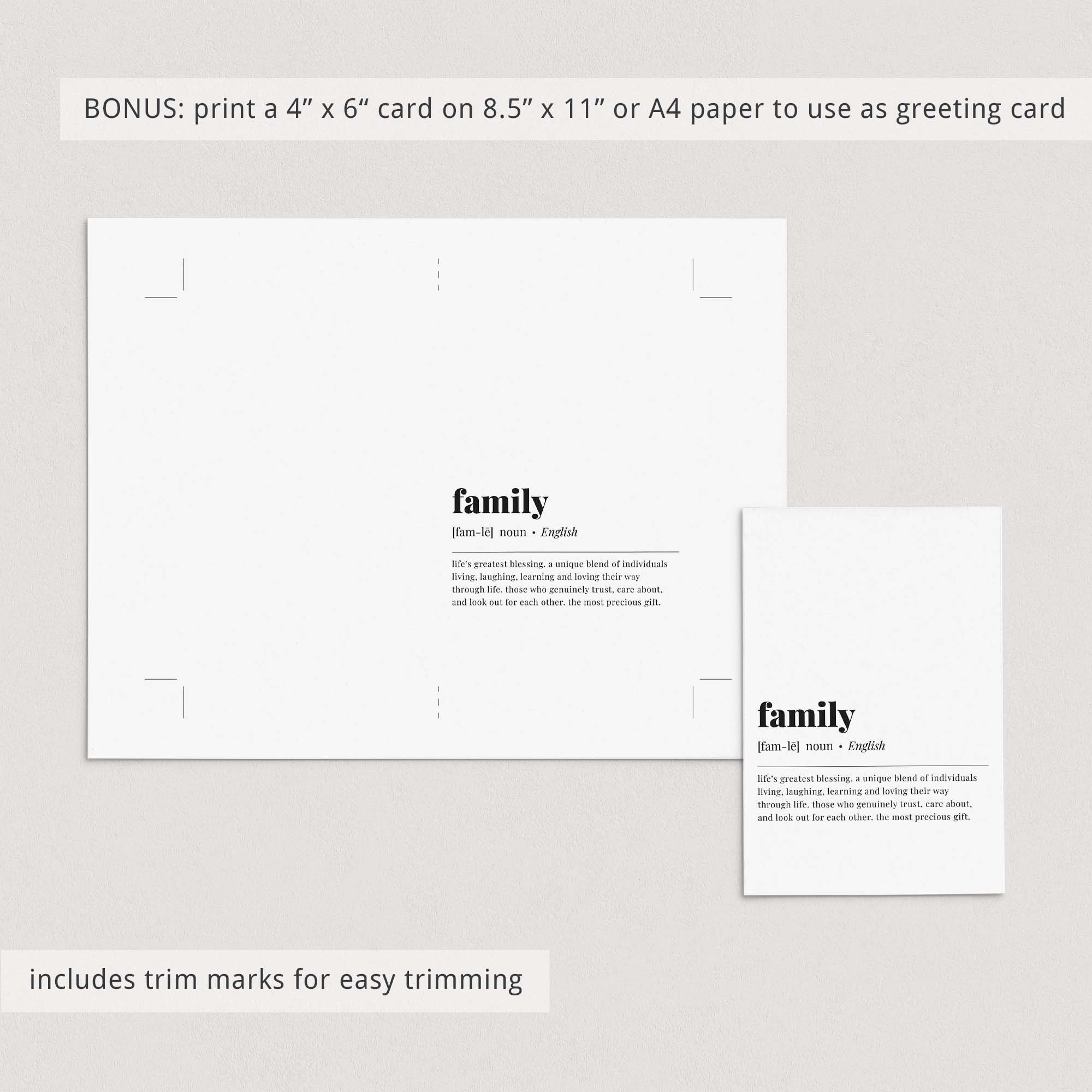 Family Definition Print Family Art Modern Home Decor Instant Download ...