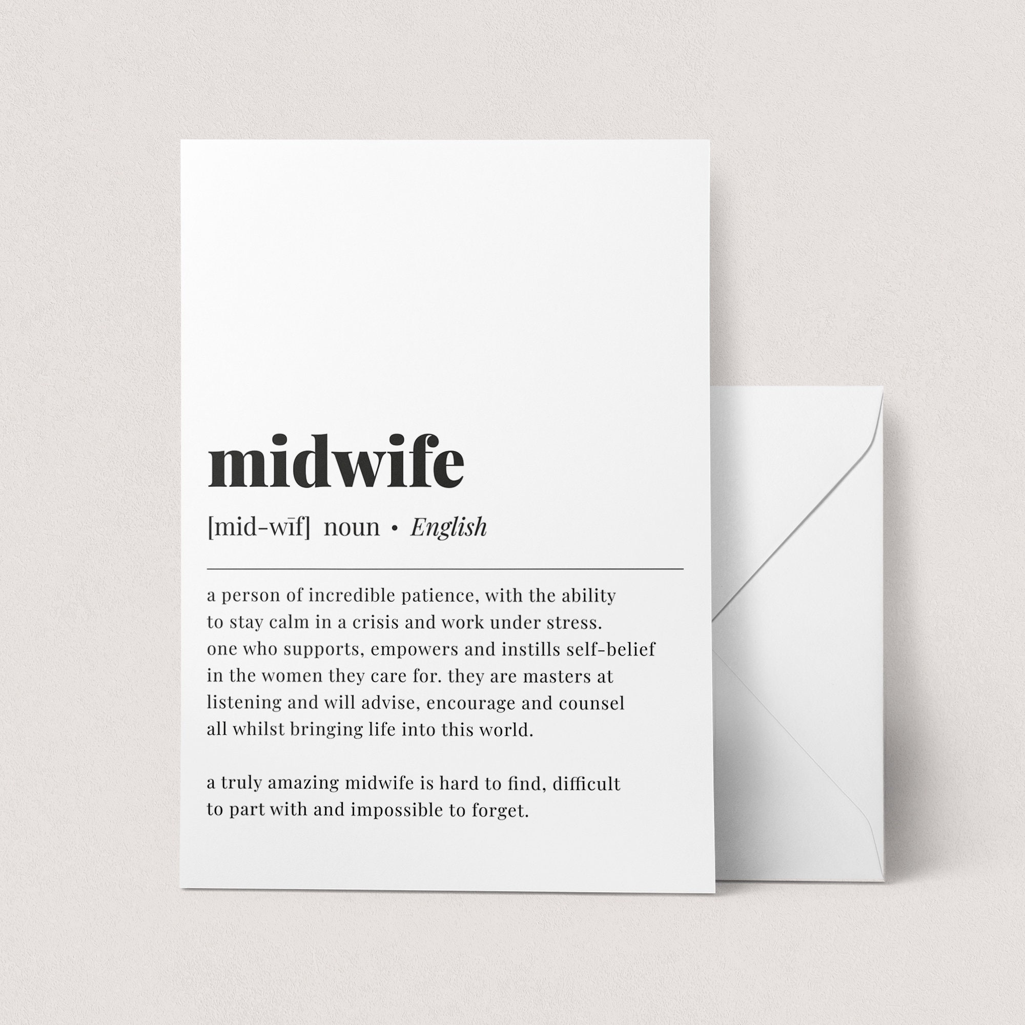 Midwife Definition Print Midwife Gift Midwife Thank You Gift Printable ...