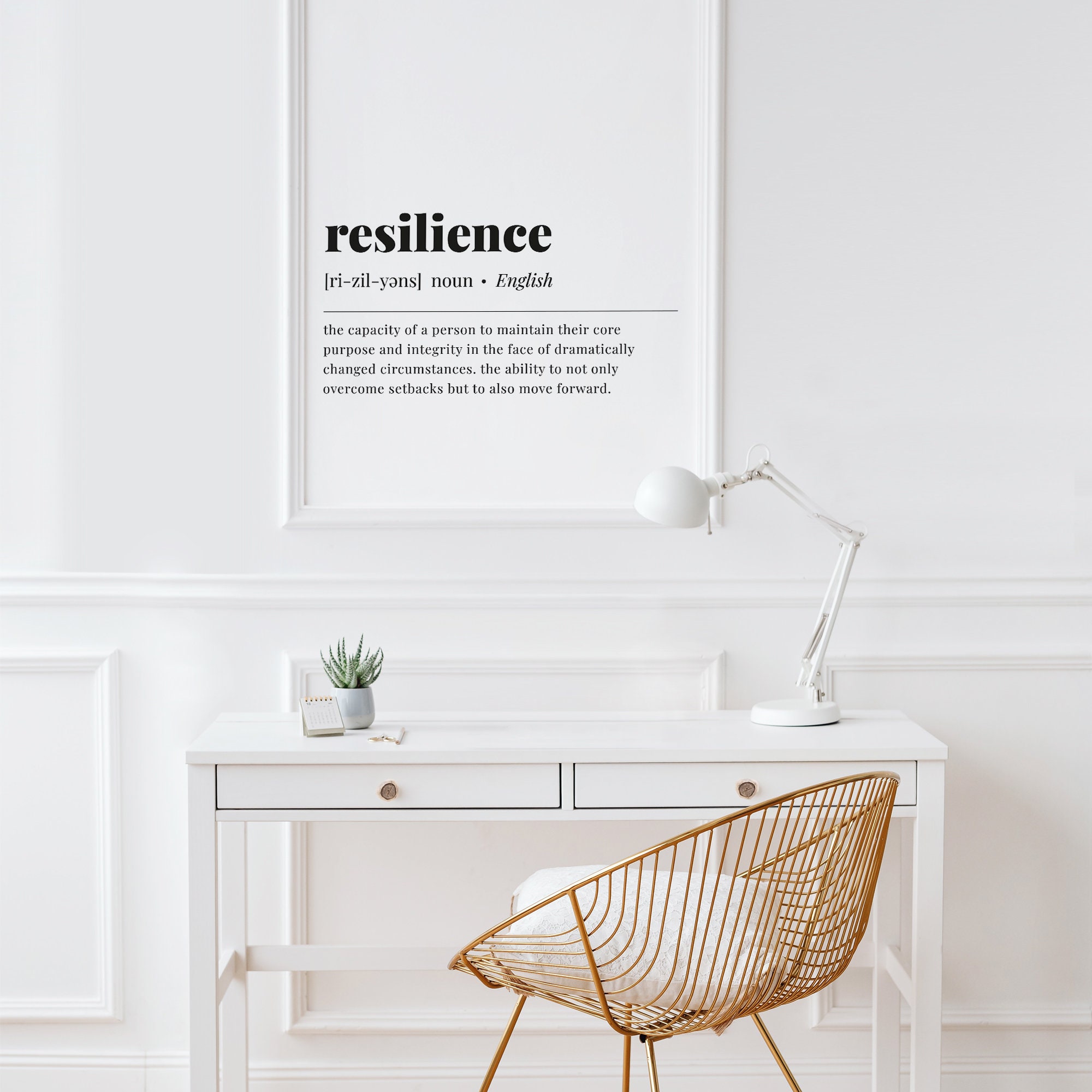 Resilience Definition Printable Home Office Wall Art Resilience Meaning ...