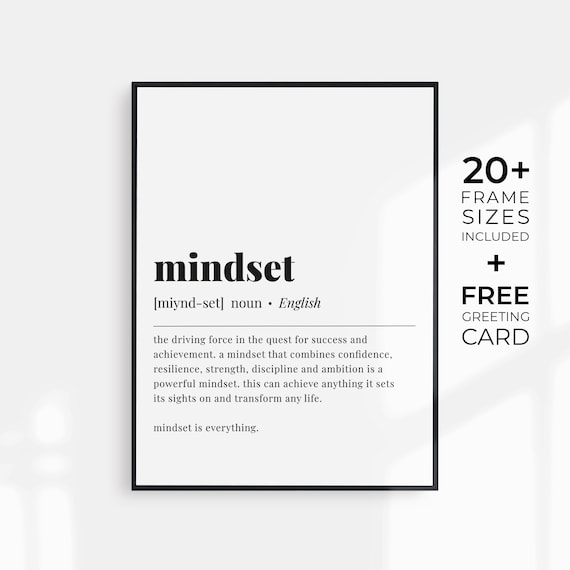 Digital Prints Prints Mindset Definition Print Home Office Wall Art ...
