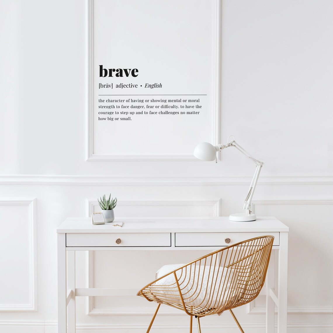 Brave Definition Printable Wall Art Brave Meaning Bravery Poster ...